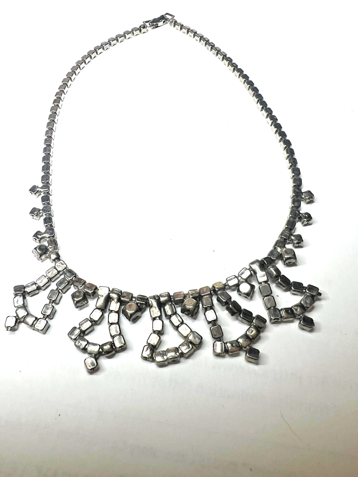 Mid-Century Sparkle | Cascading Rhinestone Fringe Necklace with Box ...
