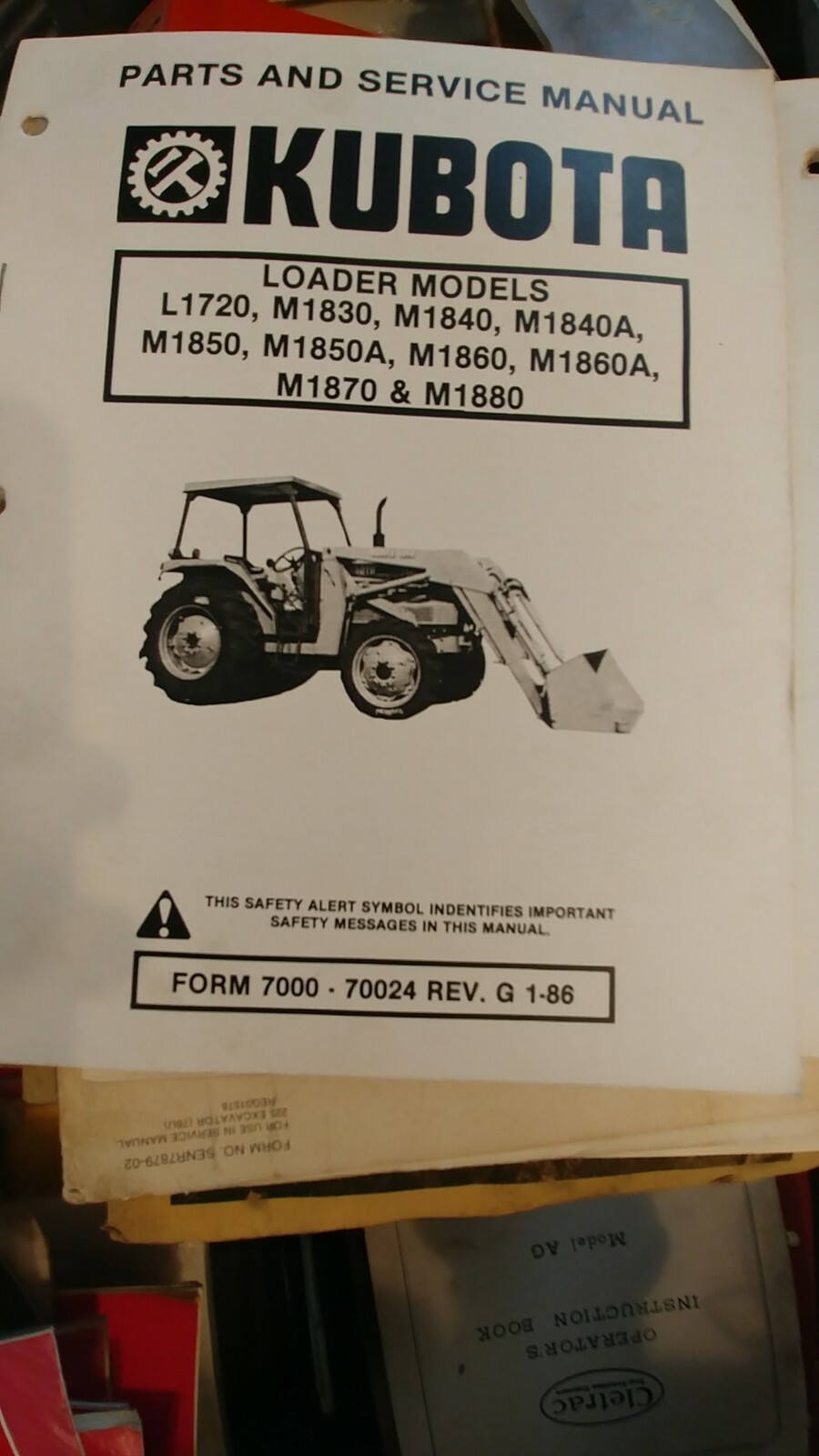 KUBOTA L1720 M1830 M1840 M1840A M1850 M1850A M1860 M1870 M1880 LOADER ...