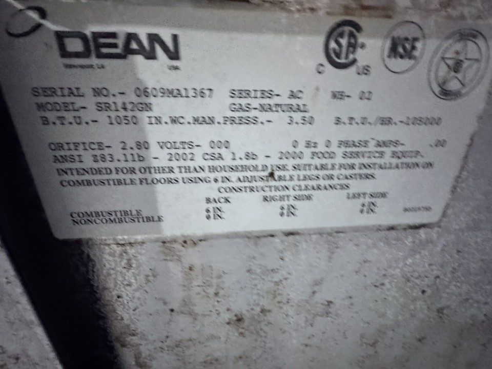 Dean Fry Master SR142GN, Restaurant/Commercial Fryer, Good Condition ...