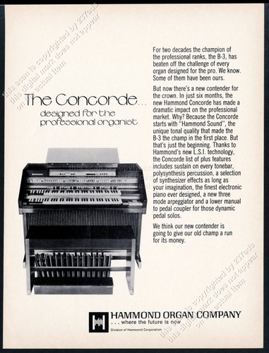 1973 Hammond Concorde organ photo vintage print ad | eBay
