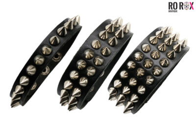 Gothic Spike Studded Cuff Bracelet - Unisex Faux Leather Punk Grunge ...