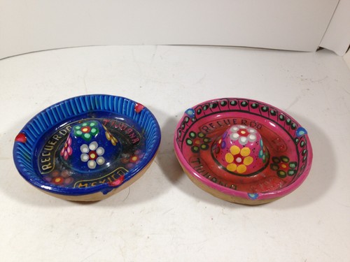 Pair of Tijuana Pottery Sombrero Ashtrays Unique Souvenir | eBay