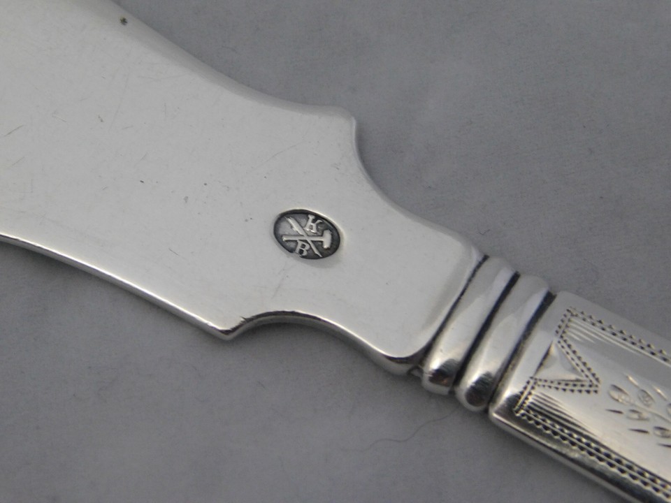Bright Cut Sterling Silver Cheese Knife Krider & Biddle Philadelphia ...