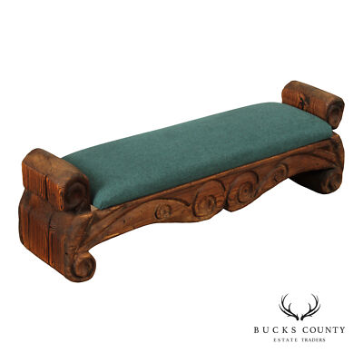 Witco Mid-Century Carved Pine Tiki Bench | eBay