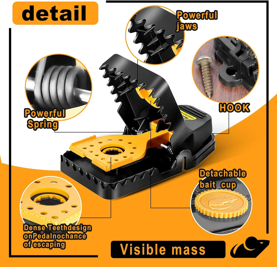 6 x Super Large Heavy Duty Snap Mouse Rat Traps Rat Bait Rats Catcher ...