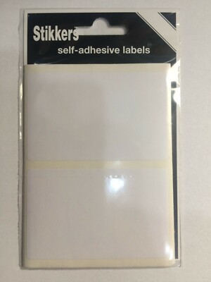 White Small Sticky Labels 50 x 80mm Price Stickers Tags Blank Self ...