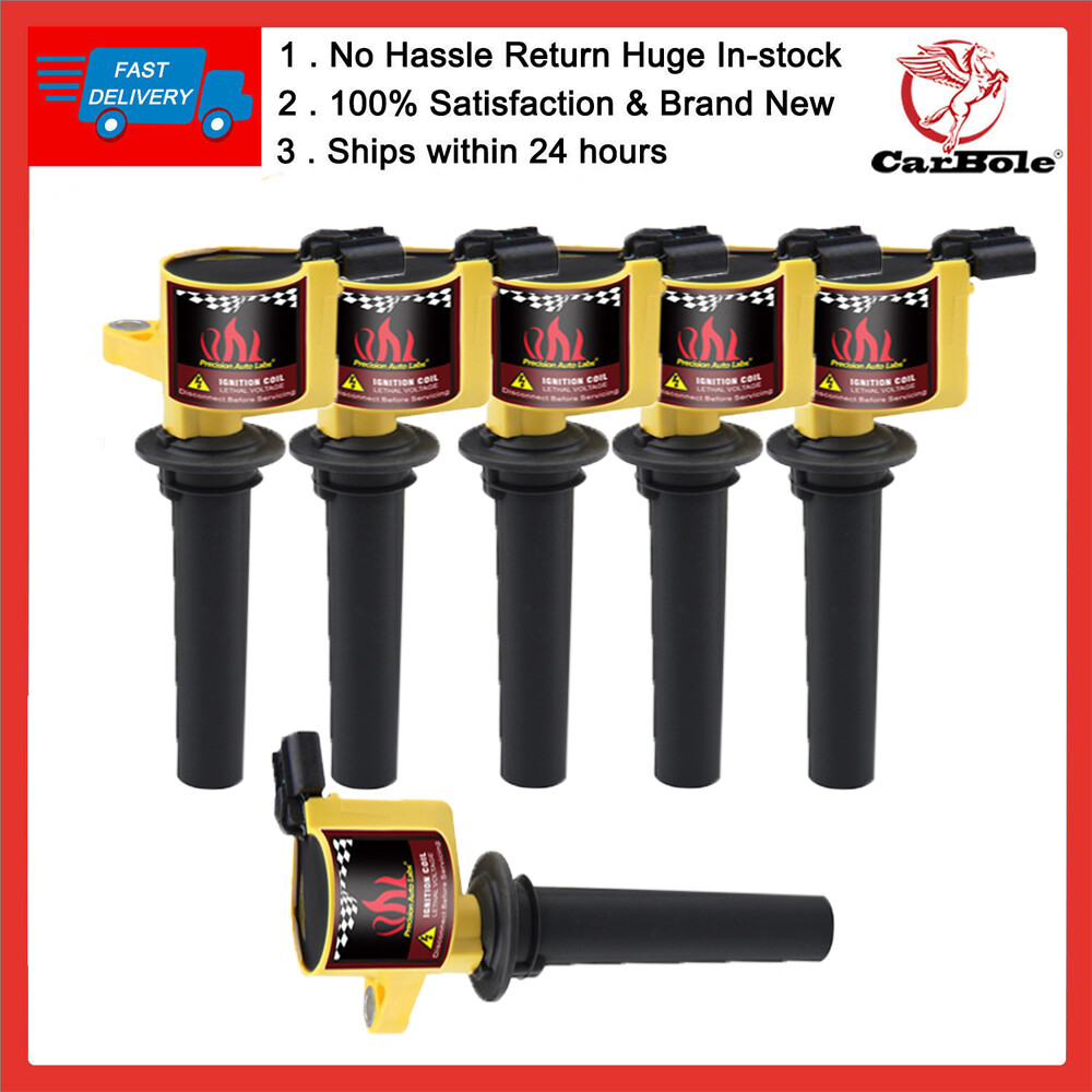 6Pcs Yellow Ignition Coils for Ford Mercury Mazda 3.0 V6 DG513 DG500 ...