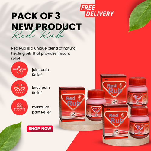 Men And Women 100g Red Rub for Muscle and Joint Pain Relief-Pack Of 3 ...