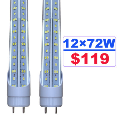 T8 4FT LED Tube Light Bulb 72W 7200LM G13 Bi-Pin T8 4 Foot LED Shop ...