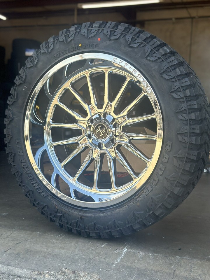 4 NEW 22x12 Hardcore HC101 Wheels and 35" Tires -44 Chrome 8X165 FOR ...