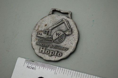 WARNER SWASEY HOPTO EXCAVATOR TRACKHOE Vintage Watch Fob heavy ...