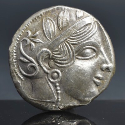 440-404 BC Ancient Greek Coin Athena and Owl - Silver Plated ...