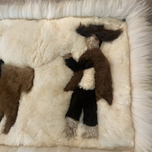 Vintage Authentic LLAMA FUR Rug Wall Hanging Tapestry Throw SOFT CLEAN ...