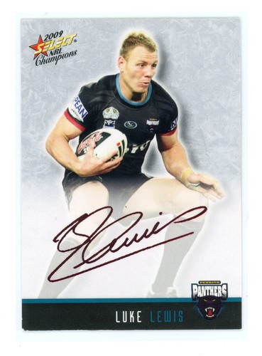 2009 Select Champions Luke Lewis (Panthers) Foil Signature NRL Card ...
