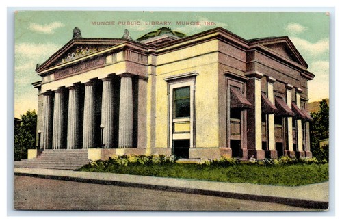 Muncie, IN Postcard- PUBLIC LIBRARY | eBay