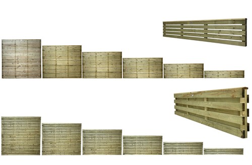 Premier Roma Single and Double Slatted Contemporary Fence Panel 3ft and ...