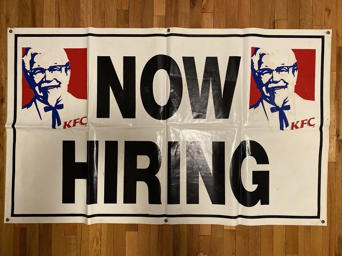 Kentucky Fried Chicken - Now Hiring- Vintage Sign - KFC | eBay