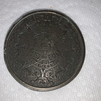 Vintage Ruebro MFG Mayan Aztec Calendar Belt Buckle | eBay