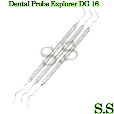 3 Dental Diagnostic PROBE Endo Explorer DG 16 Double Ended Instruments ...