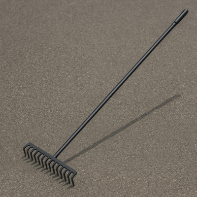 ALL STEEL TARMAC RAKE 16 FORGED ROUND TEETH STEEL HANDLE 1650MM LONG ...