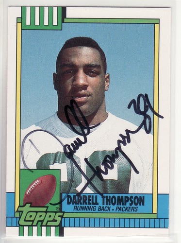 DARRELL THOMPSON GREEN BAY PACKERS 1990 TOPPS TRADED #36T AUTOGRAPHED ...