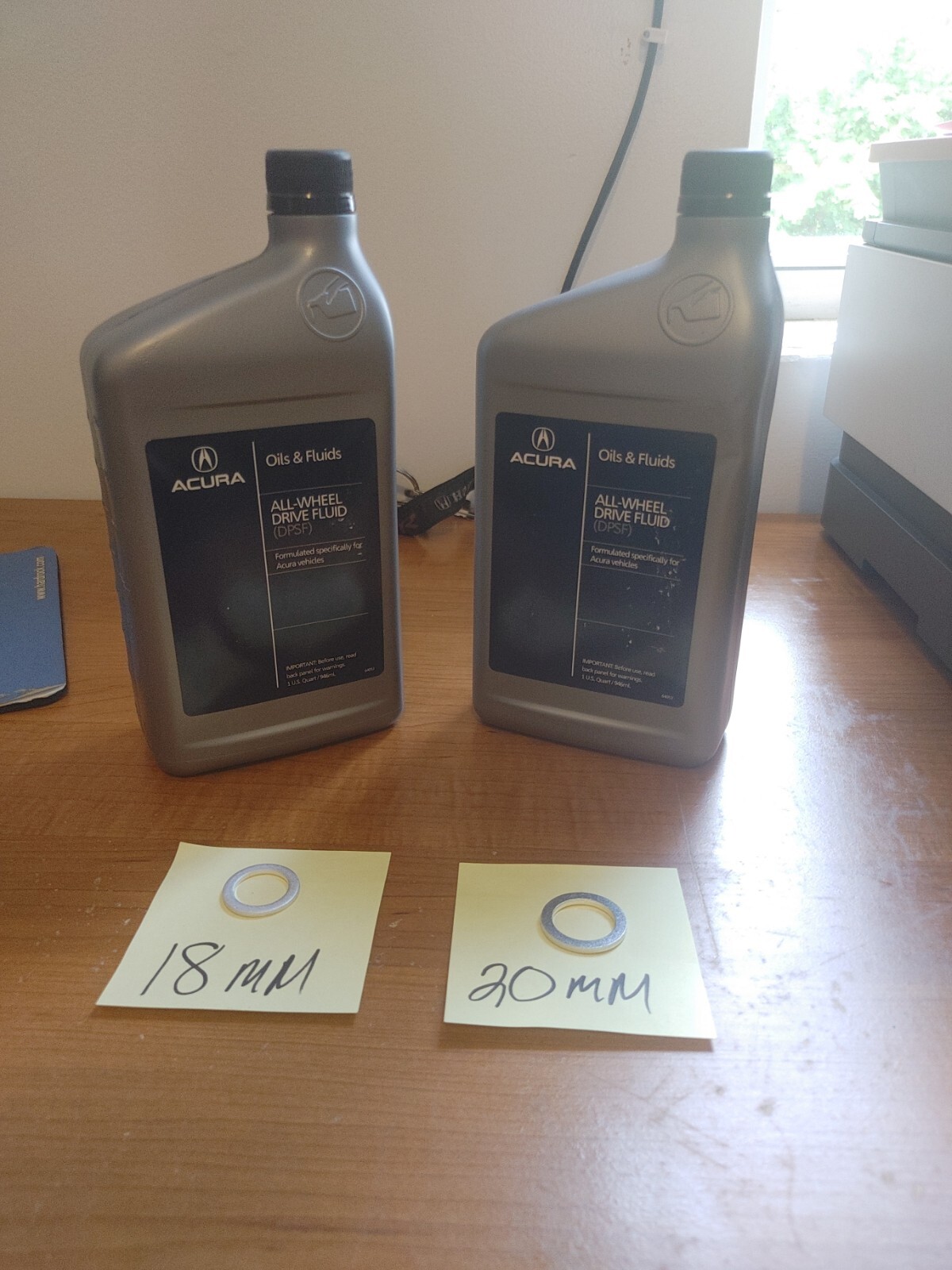 2 QUARTS GENUINE HONDA Dual Pump II Fluid W/Crush Washers 08200-9007 ...