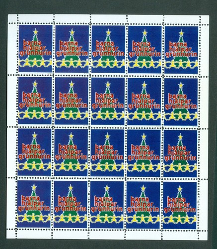Faroe Islands.1975. Poster Stamp Sheet MNH. The Children's Aid Fund. X ...