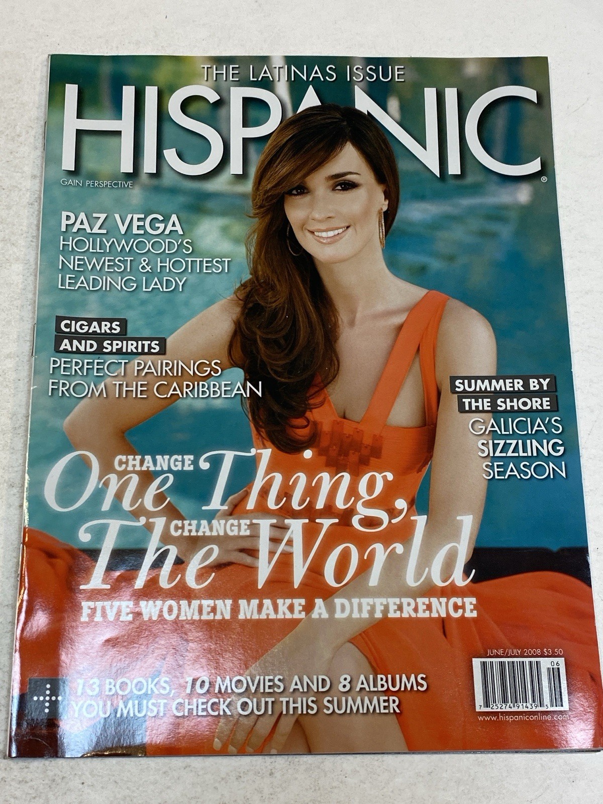 Hispanic Magazine June July 2008 Paz Vega Galicia Summer Shore Season ...