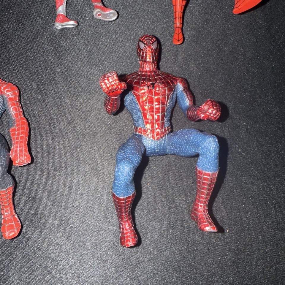 Lot Of 9 Spider Man Action Figures W/ Battle Ravaged Spider-Man & Sneak ...