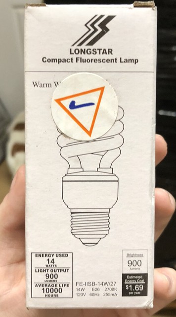 Longstar CFL Compact Fluorescent Lamp 14w 14 Watt 60w 60 Light Bulb ...
