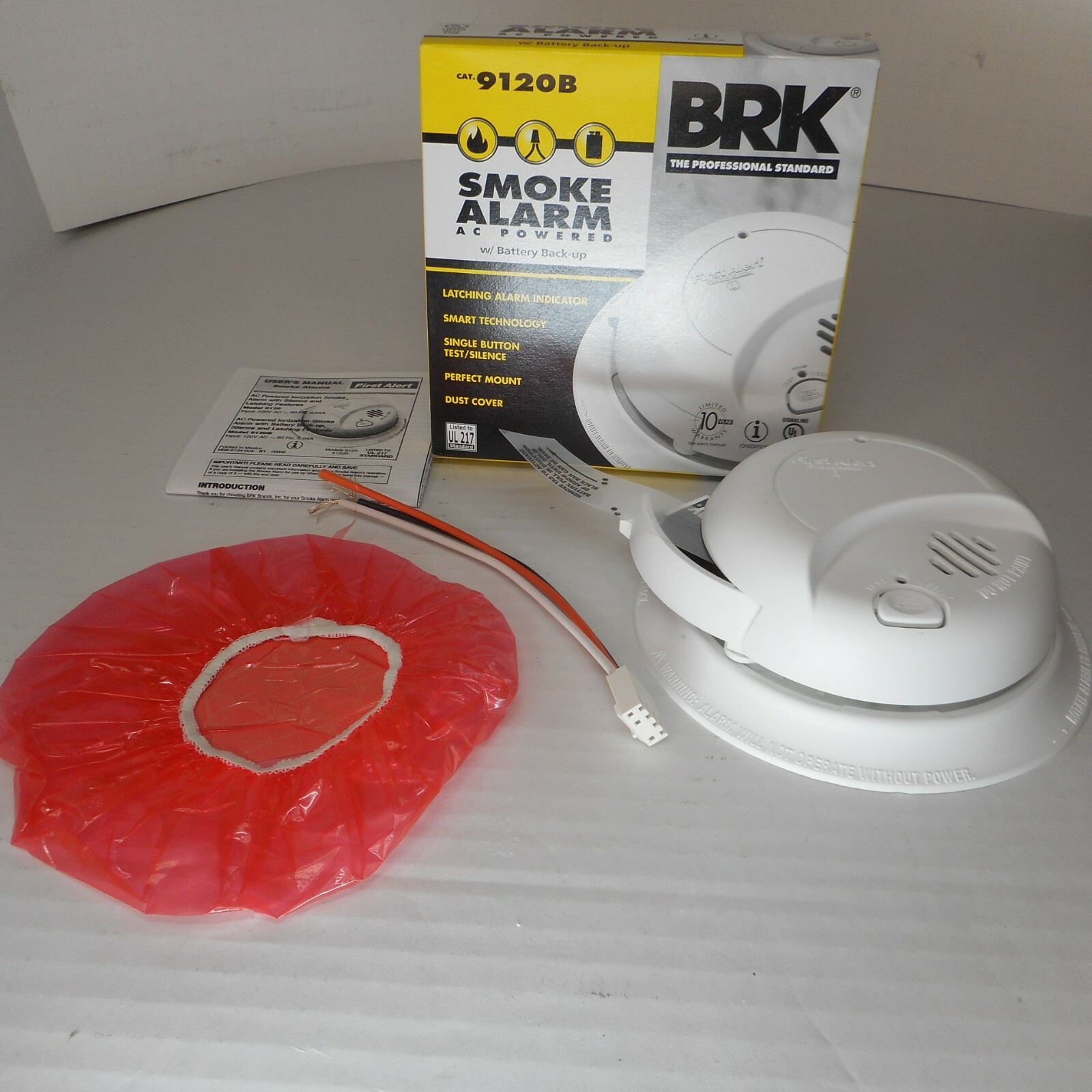 BRK Smoke Alarm AC Powered Photo & Ion Smoke Sensors Item# CAT9120B ...