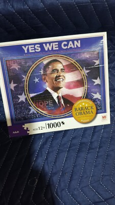 MB Puzzle 1000 Pcs 44th US President American Flag Barack Obama "Yes We ...