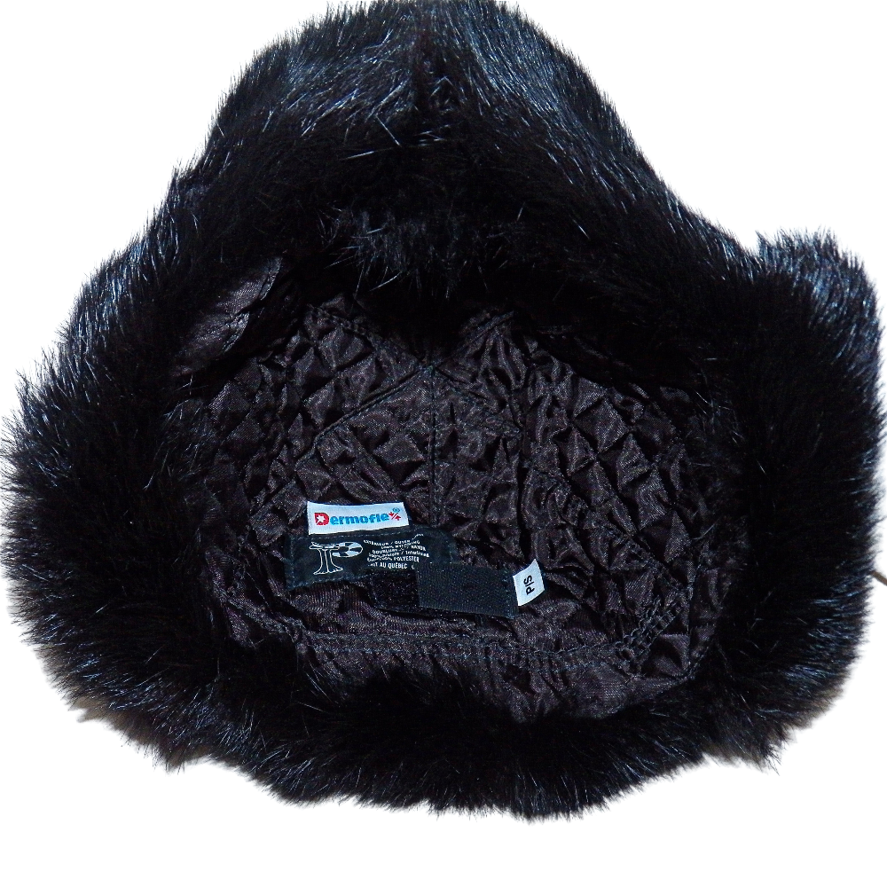 Black Nylon Genuine Canadian Fox Fur Insulated Ushanka Hunter Trapper ...