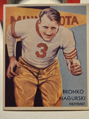 Bronko Nagurski Reprint Football Card. | eBay