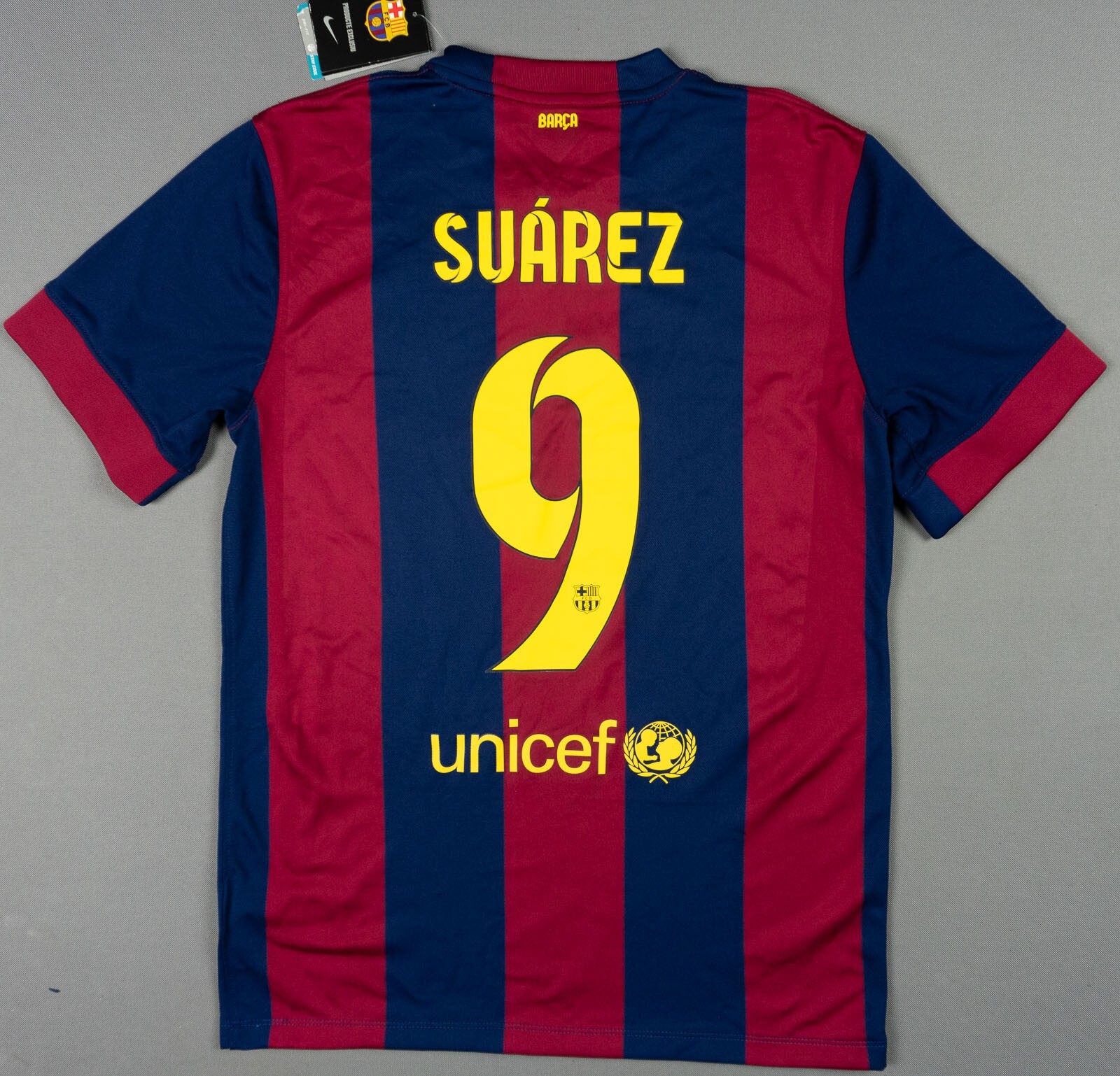 BARCELONA 2014 2015 LUIS SUAREZ JERSEY HOME FOOTBALL SHIRT SIZE M ...