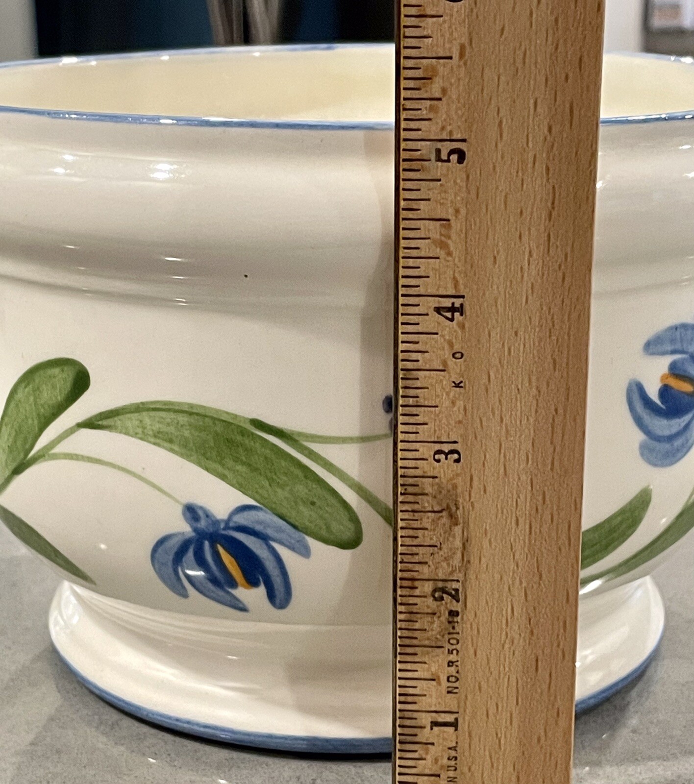 Beautiful Ceramic Blue and White Jardiniere Flower Design Planter | eBay