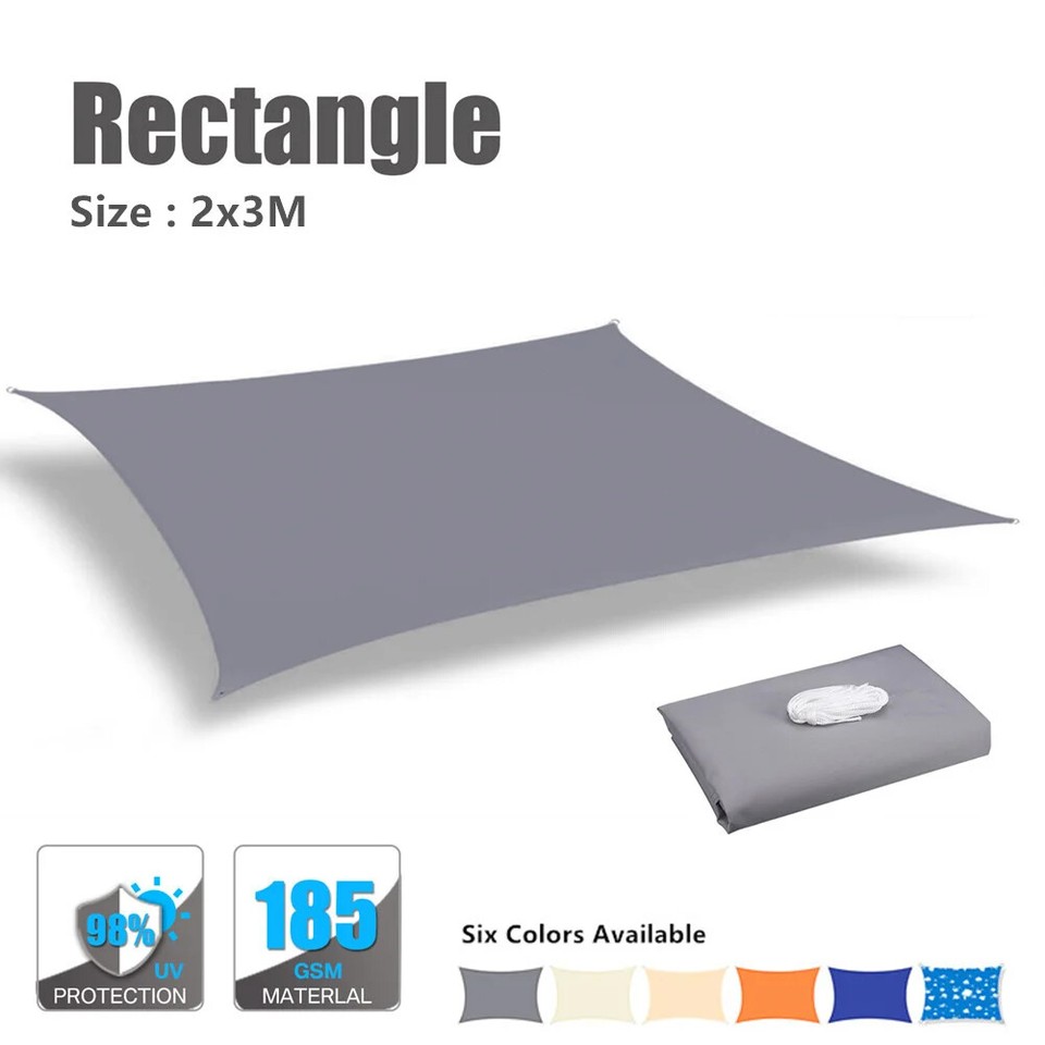 Waterproof Sun Shelter Sunshade Protection Shade Sail Awning Camping ...