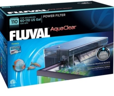 Fluval AquaClear 110 Aquariums Power Filter - For 60 to 110 Gal | 500 ...