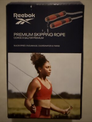 Reebok Premium Weighted Skipping Rope Adjustable Speed Jump Boxing ...
