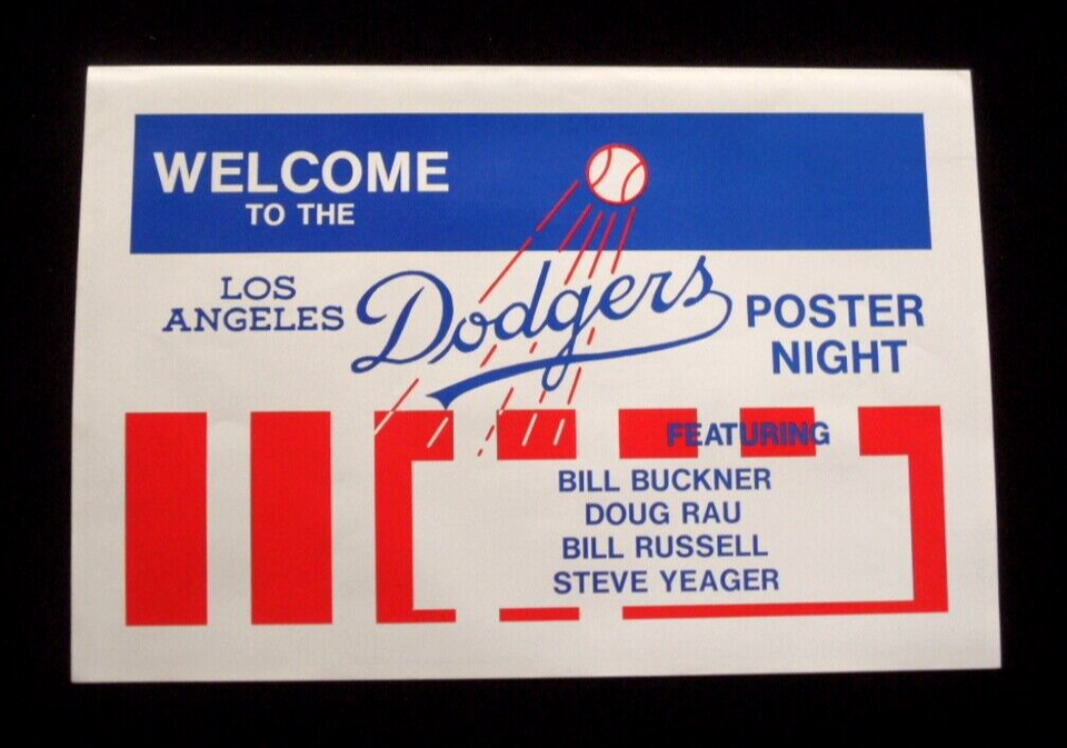 orig./MINTY!!! 1975 Los Angeles Dodgers *Poster Night* LOT X 18 ...
