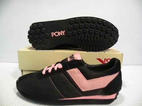 PONY SHE RUN 78 LOW CHEVRON SNEAKERS SPORT WOMEN SHOES BLACK/PINK SIZE ...