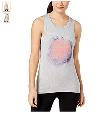 New Gaiam Womens Graphic Keyhole Back Tank Top, Gray, X-Small | eBay