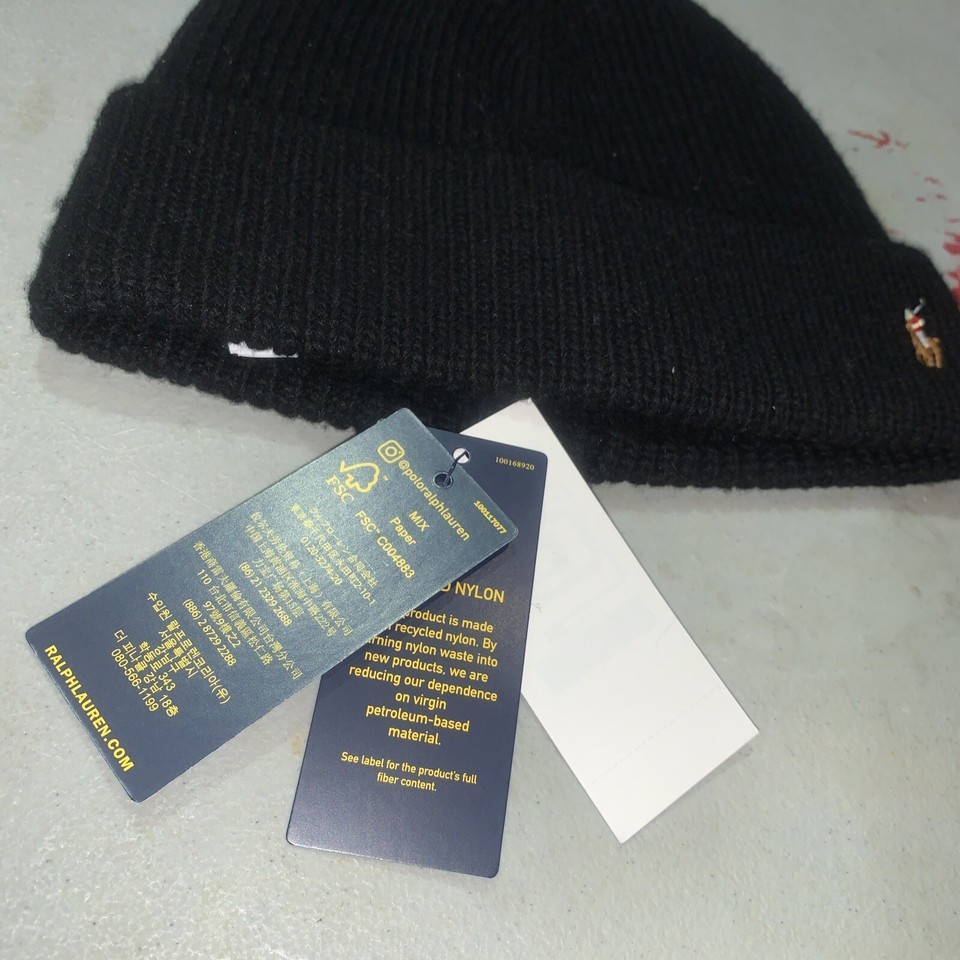 POLO RALPH LAUREN Men's Wool Rib Knit Pony Beanie Hat Skull Ski Cap ...