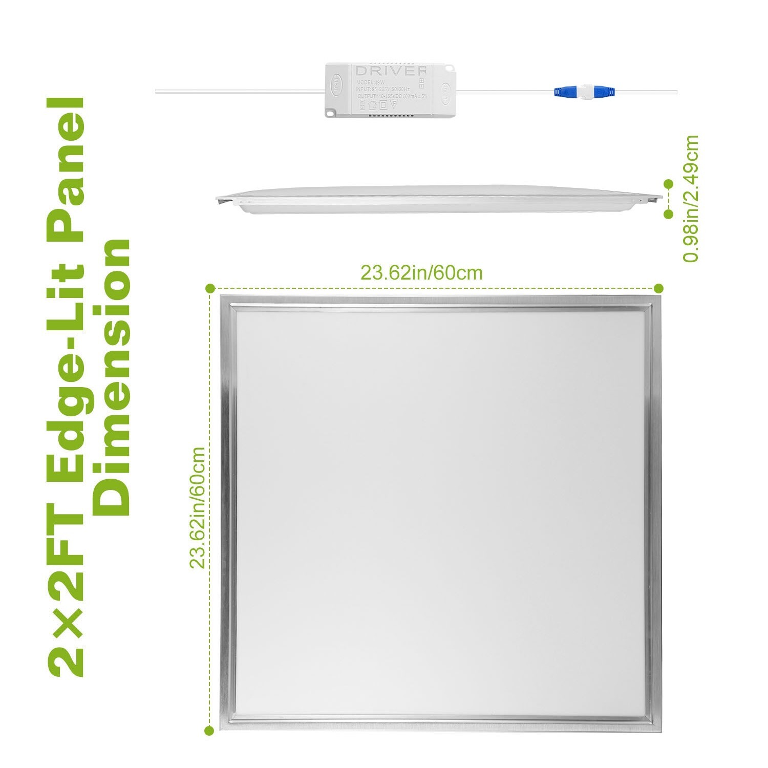 2x2FT LED Flat Panel Light 48W Drop Ceiling Light Commercial Fixture ...