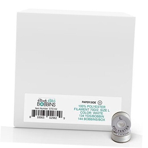 Steady Stitch Paper Sides Style L Polyester Prewound Bobbins, 144 per ...