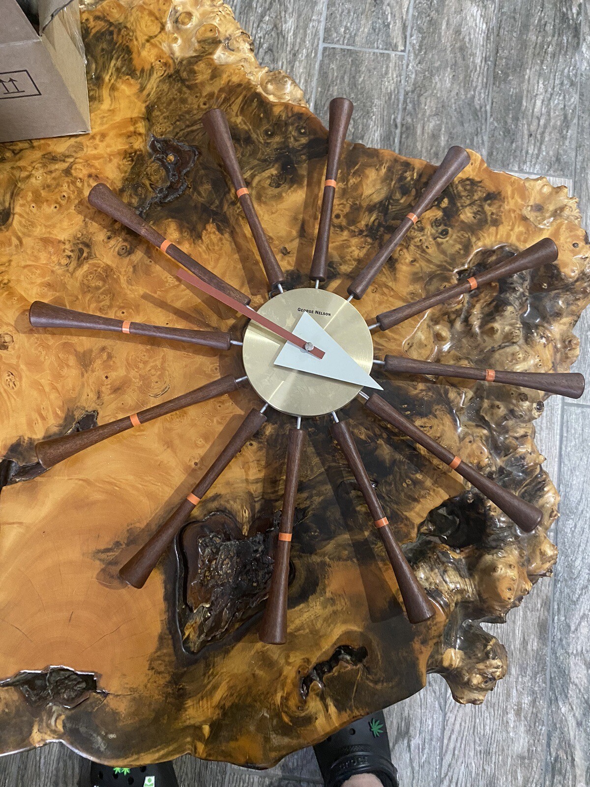 George Nelson Vitra Design Museum Wood Spindle Wall Clock | eBay