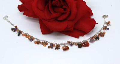Avon Silver tone Gemstone Beaded Anklet 10" CAT RESCUE | eBay