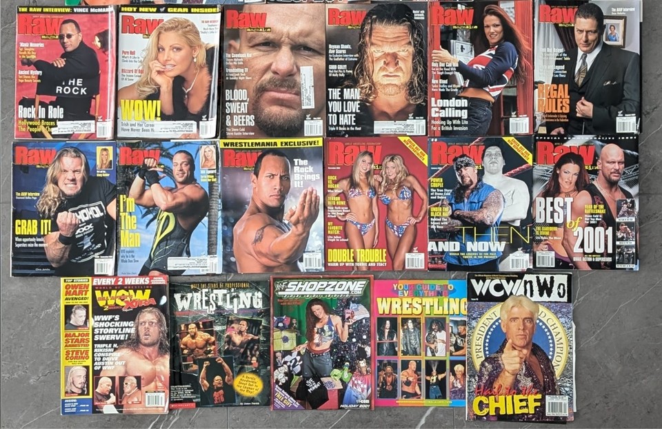 WWF Magazine Lot 1999 2000 2001 Complete Year 2002 RAW Attitude Era WWE ...