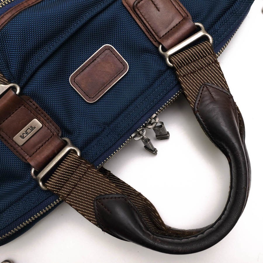 TUMI ALPHA BRAVO McNair Slim Briefcase 22611BTH Navy Nylon Used | eBay ...