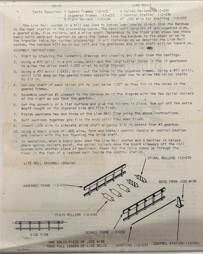 HO/HOn3/HOn30 Keystone Locomotive Works Live Roll Line HO-37 Logging ...